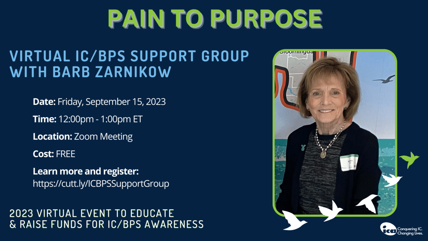 VIRTUAL IC/BPS Support Group with Barb Zarnikow | Interstitial Cystitis ...
